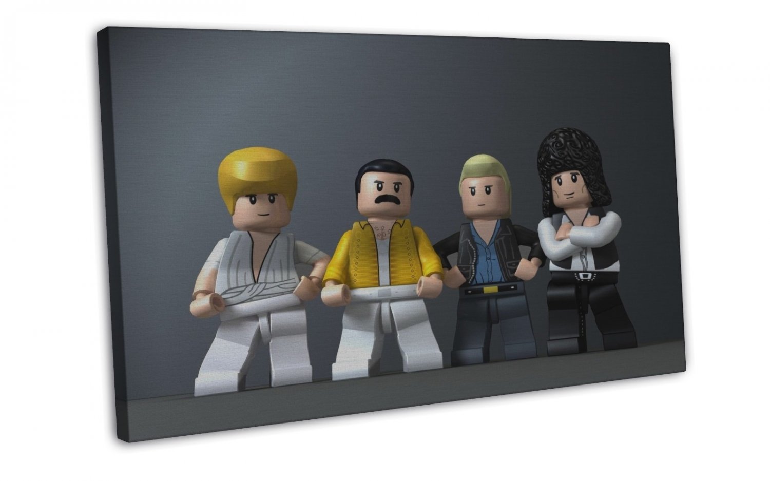 Queen Rock Band Lego Characters Image 20x16 inch Framed Canvas Print
