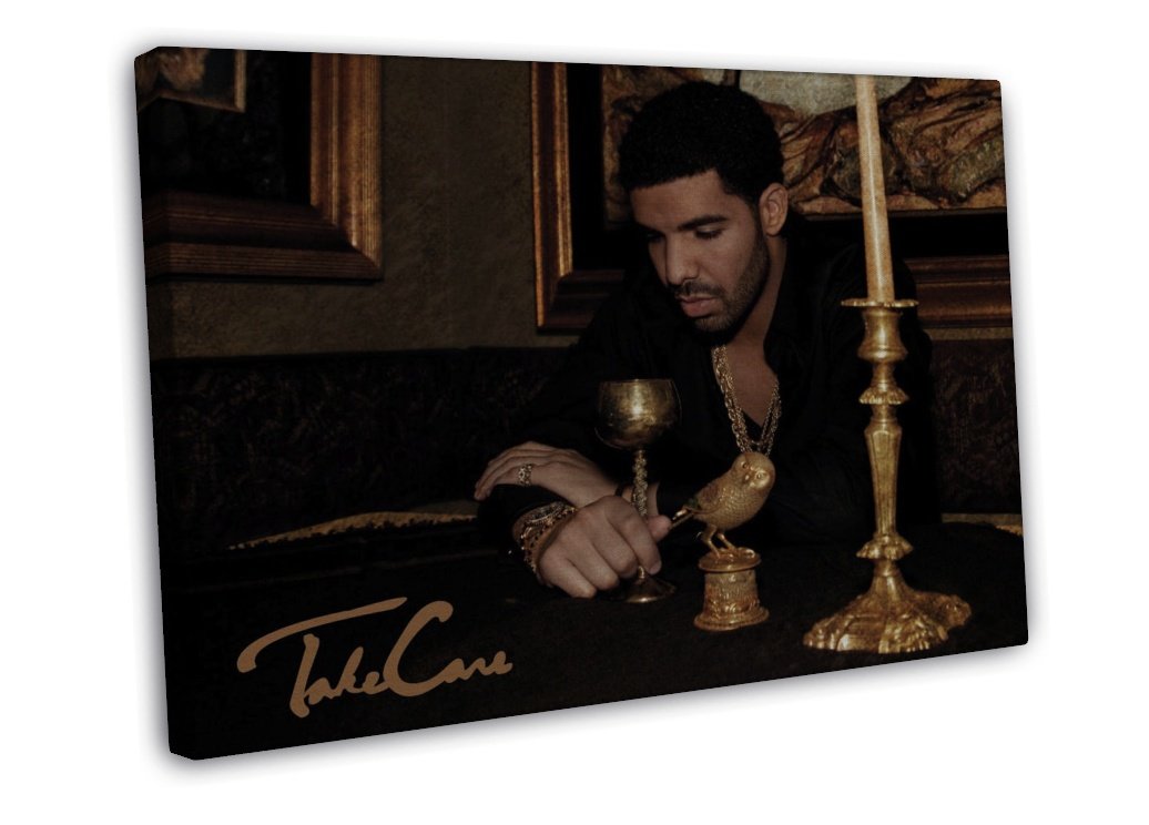 Drake Music Rapper Star Art 16x12 inch Framed Canvas Print Decor