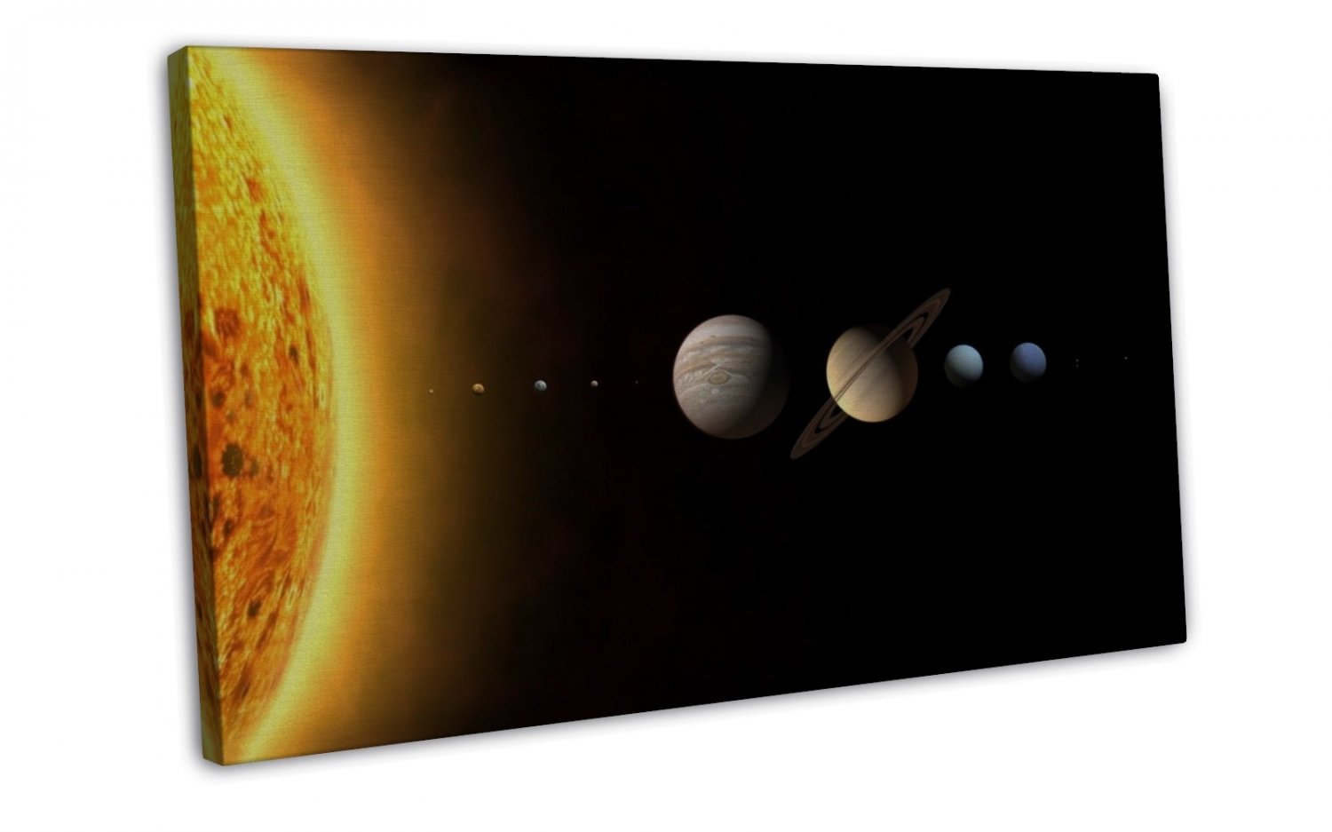 Cosmos Solar System Space Art 16x12 inch Framed Canvas Print Decor