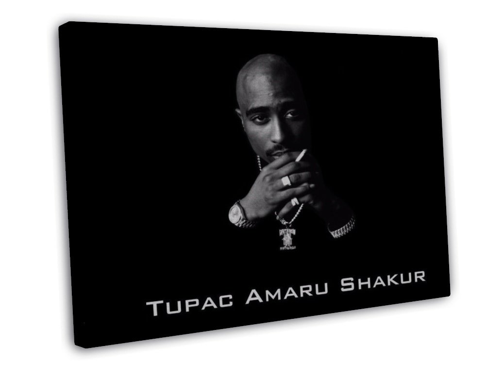 Tupac Shakur 2Pac Hip Hop Star Art 20x16 inch Framed Canvas Print Decor