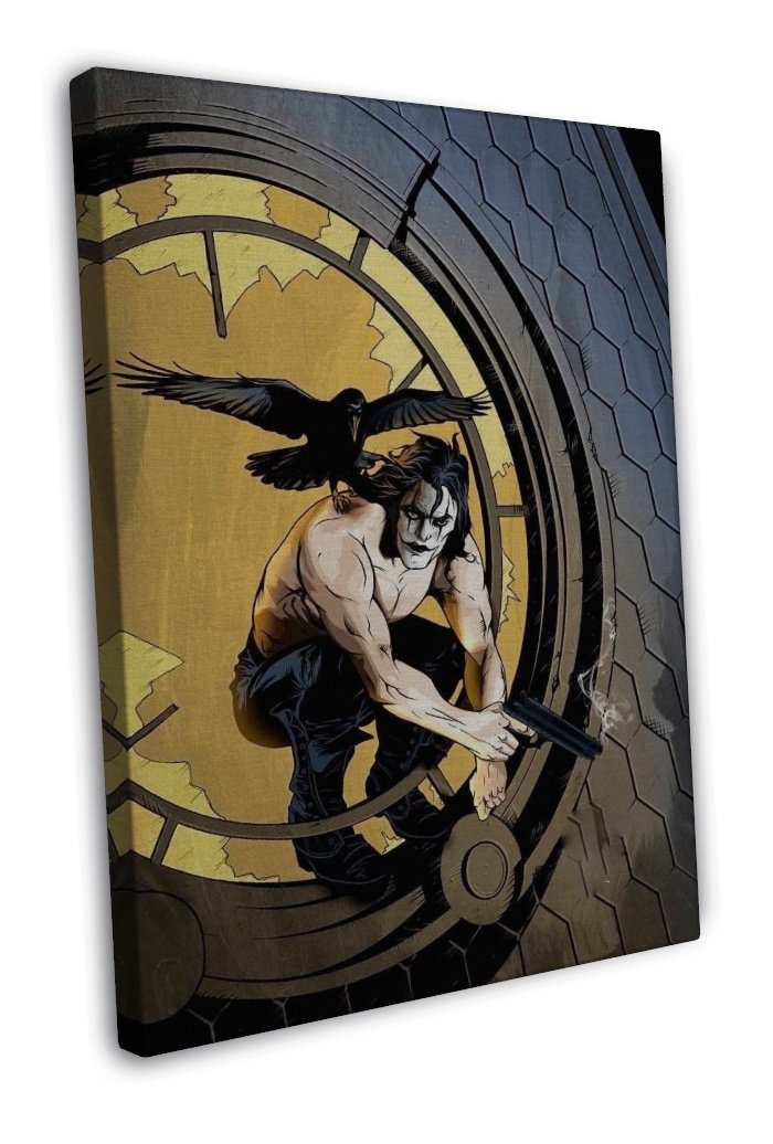 Brandon Lee The Crow Art Image 20x16 inch Framed Canvas Print