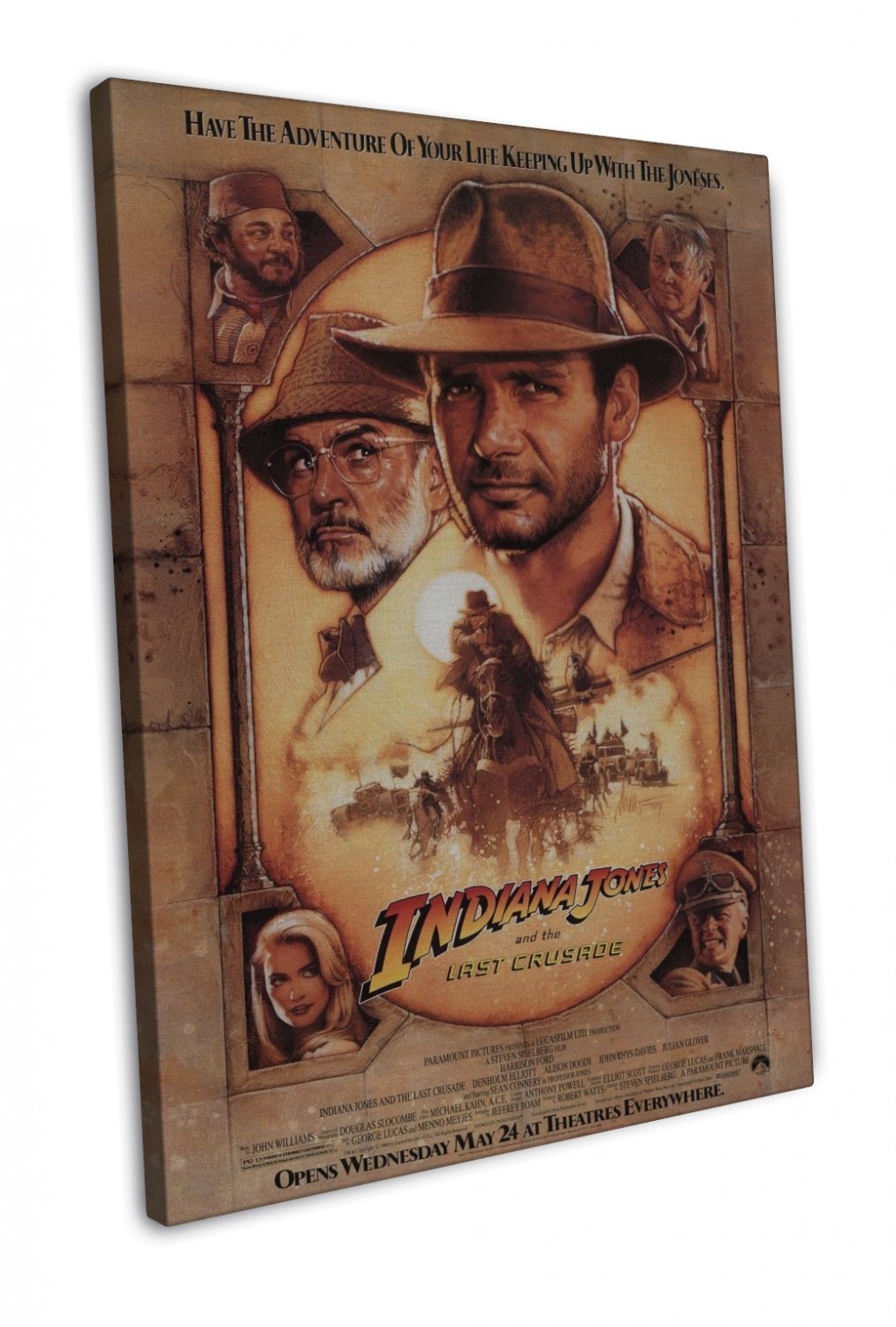 Indiana Jones And The Last Crusade Wall Decor 20x16 inch FRAMED CANVAS ...