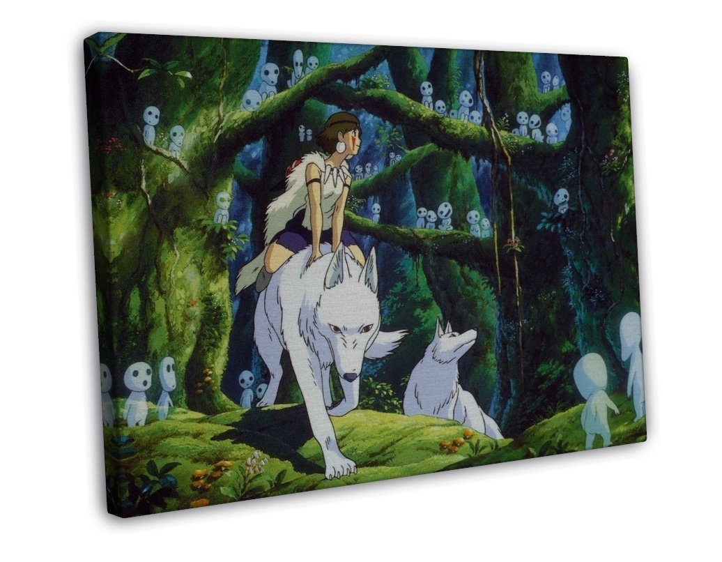 Princess Mononoke Anime Flim Art 20x16 inch FRAMED CANVAS Print Decor