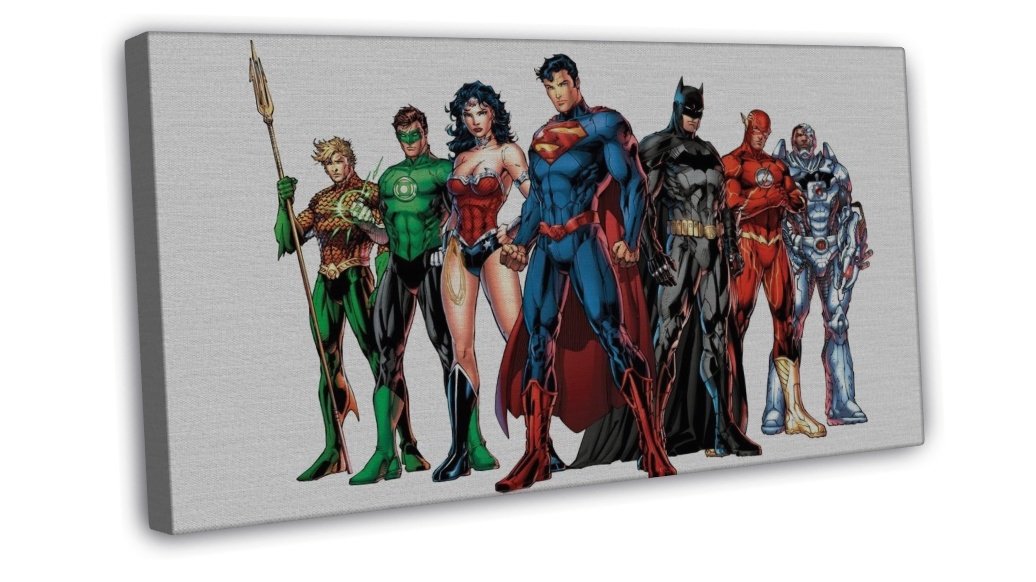 Justice League Movie Wall Decor 16x12 inch Framed Canvas Print
