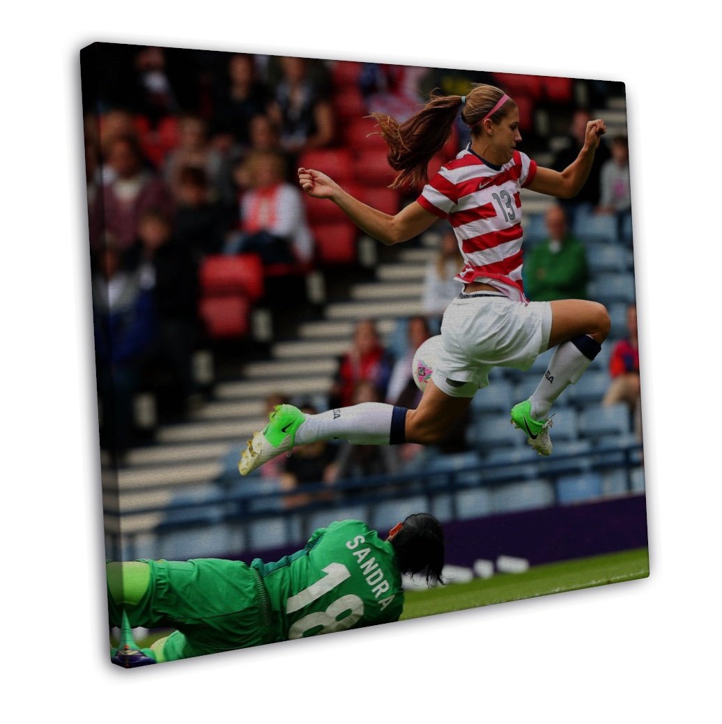 Alex Morgan Football Star Art 20x16 inch FRAMED CANVAS Print Decor