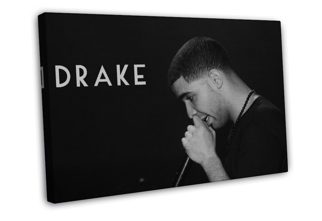 Drake Music Rapper Star Art 20x16 inch Framed Canvas Print Decor