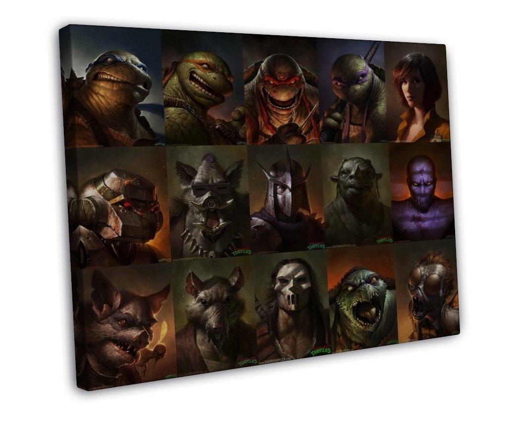 Teenage Mutant Ninja Turtles Art 20x16 inch FRAMED CANVAS Print Decor