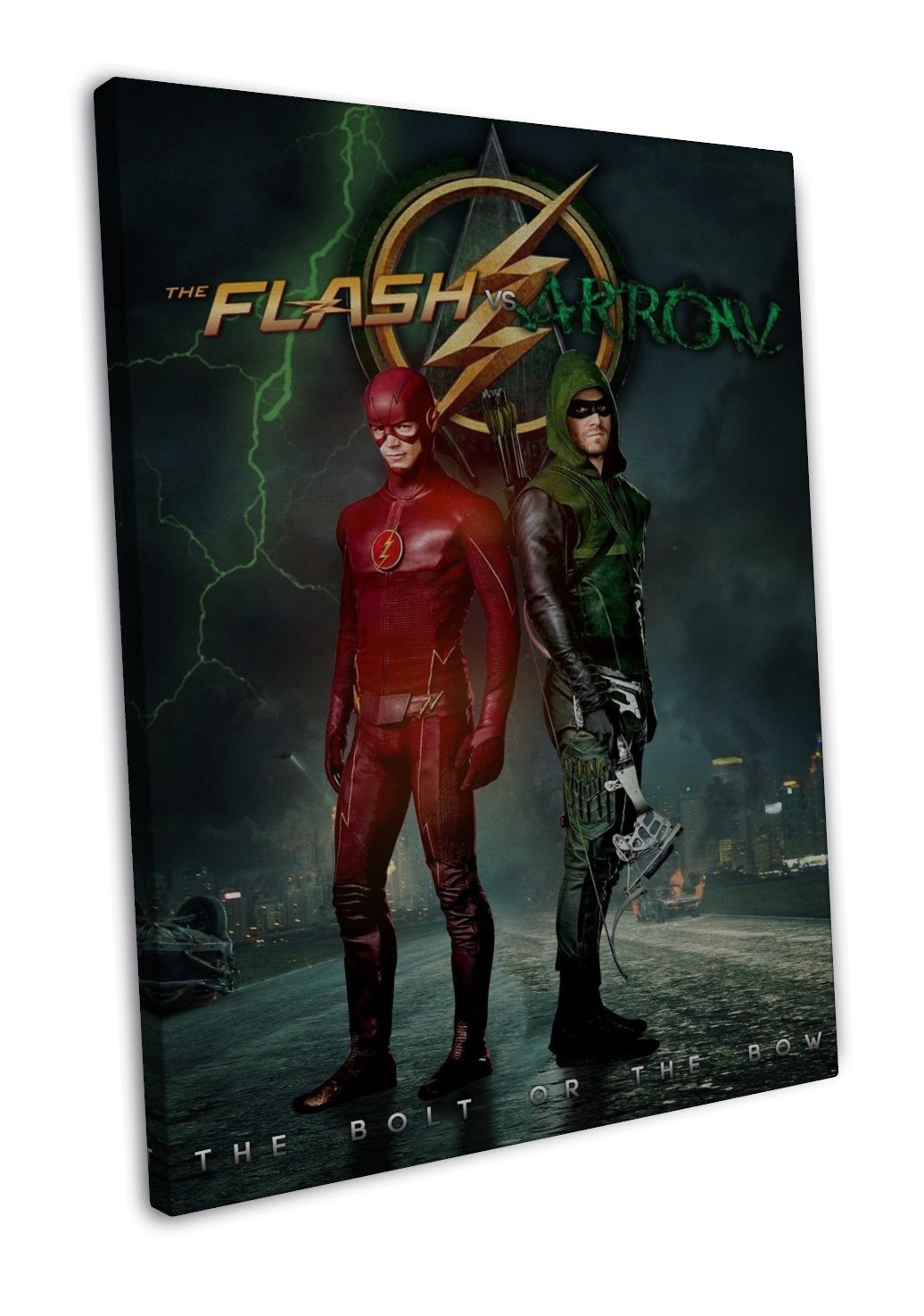 The Flash And Arrow Tv Show Wall Decor 20x16 inch Framed Canvas Print