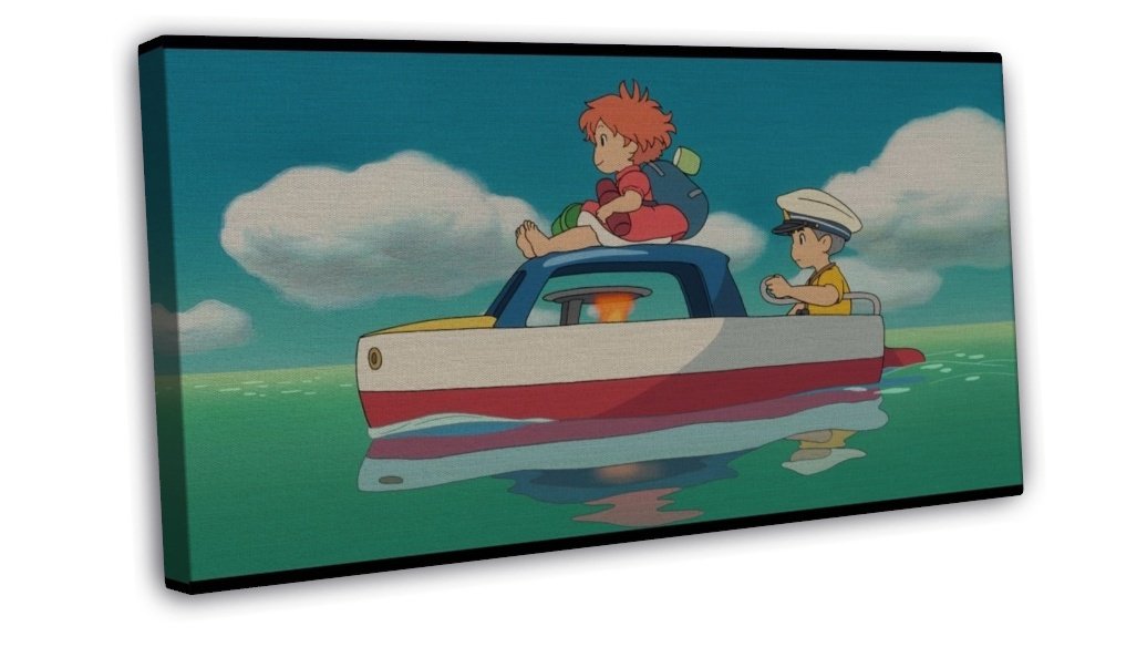 Ponyo Animated Film Wall Decor 20x16 inch Framed Canvas Print