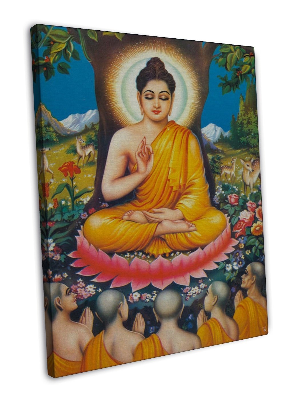 Buddha Shakyamuni Portrait Art 20x16 inch FRAMED CANVAS Print Decor