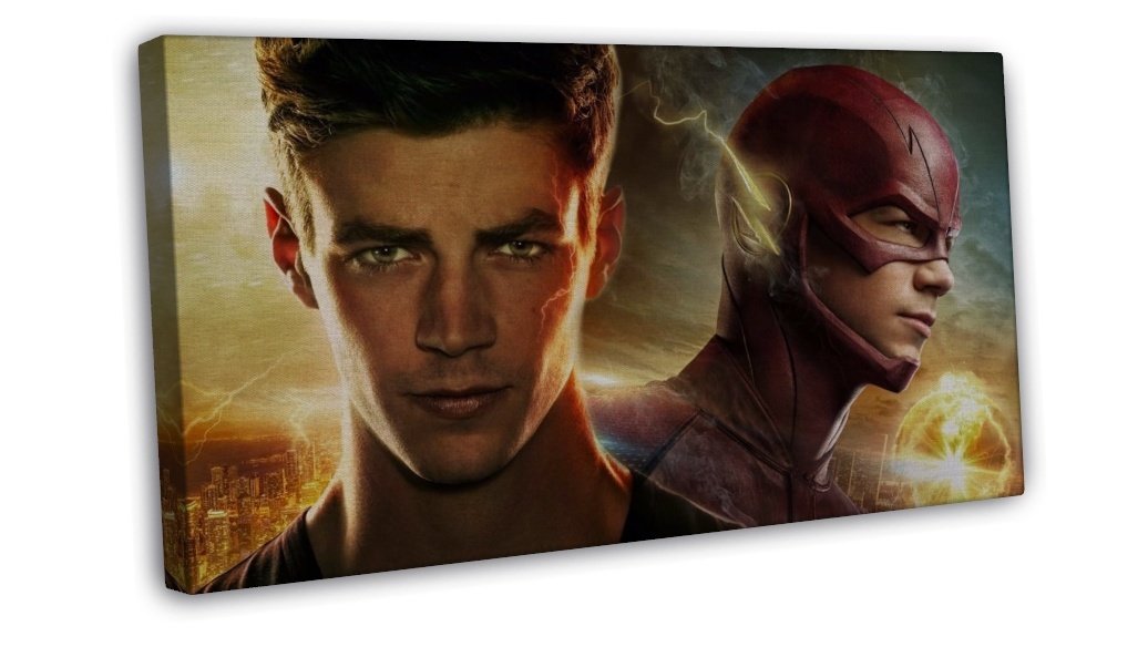 The Flash Tv Show Art 20x16 inch Framed Canvas Print Decor
