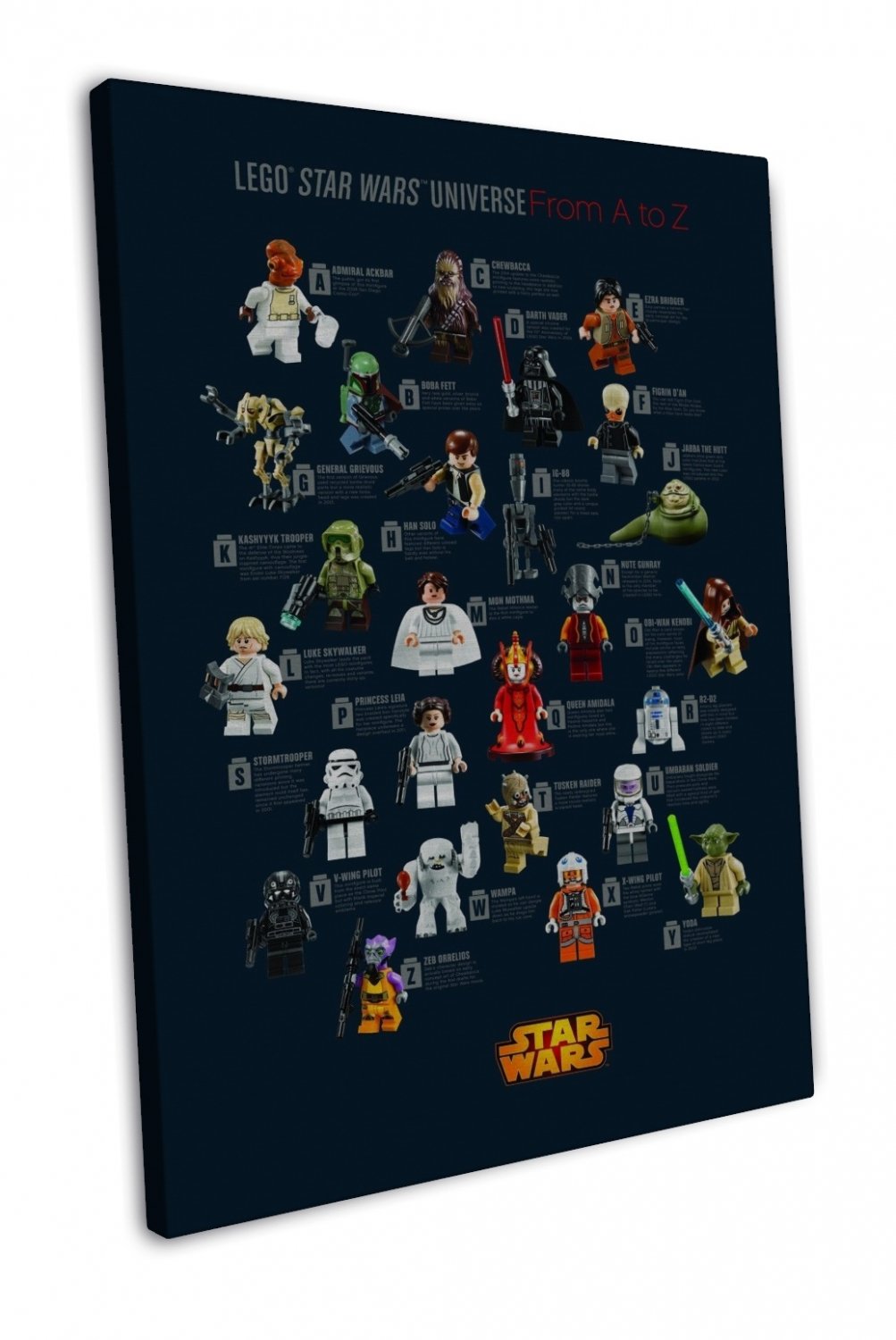 Lego Star Wars The Force Awakens Art 20x16 inch Framed Canvas Print Decor