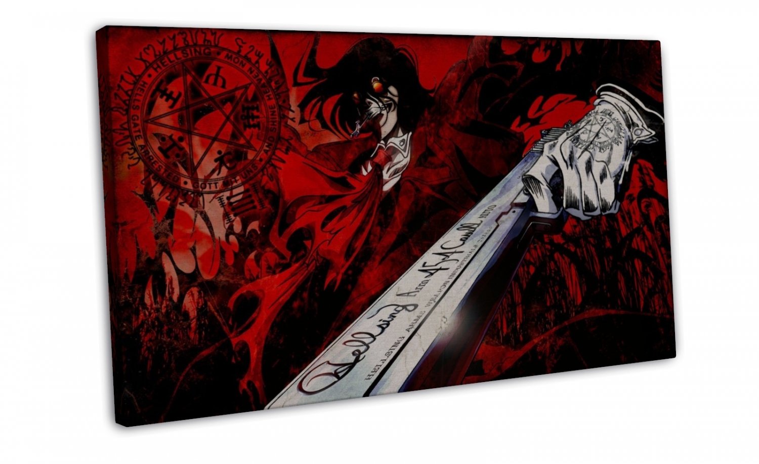 Alucard Hellsing Vampire Anime Wall Decor 20x16 inch FRAMED CANVAS Print