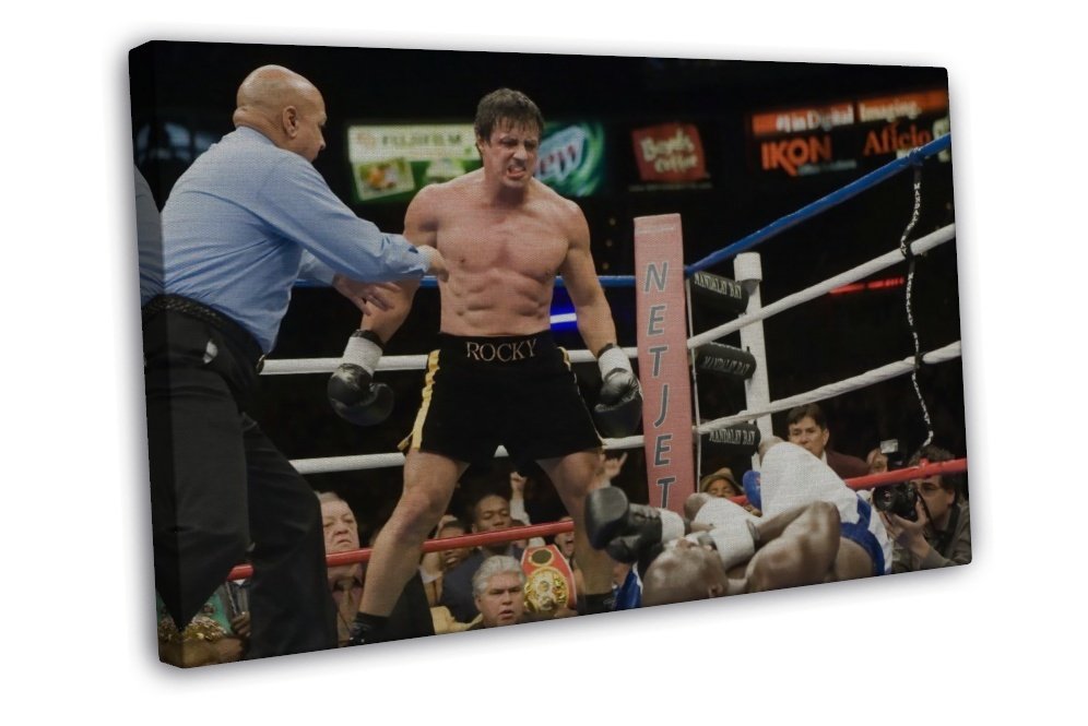 Rocky Balboa Sylvester Stallone Boxing Movie 20x16 inch FRAMED CANVAS Print