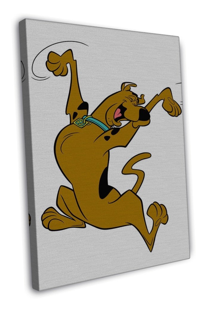 Scooby Doo Funny Cartoon 20x16 inch Framed Canvas Print