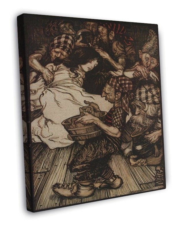 Arthur Rackham Snow White Fine Art 20x16 inch Framed Canvas Print