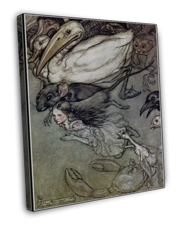 Arthur Rackham Alice In Wonderland Ii Fine Art 20x16 inch Framed Canvas ...