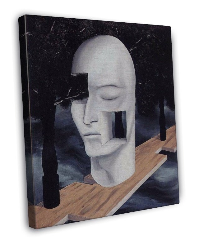Rene Magritte The Face Of Genius Fine Art 20x16 inch Framed Canvas Print