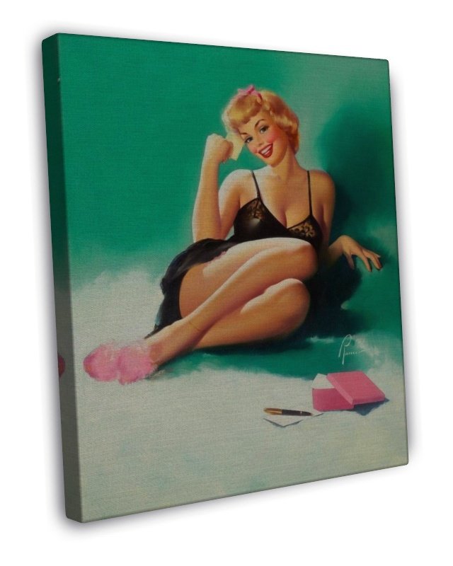 Earl Macpherson PIN UP Girl Art 20x16 inch Framed Canvas Print