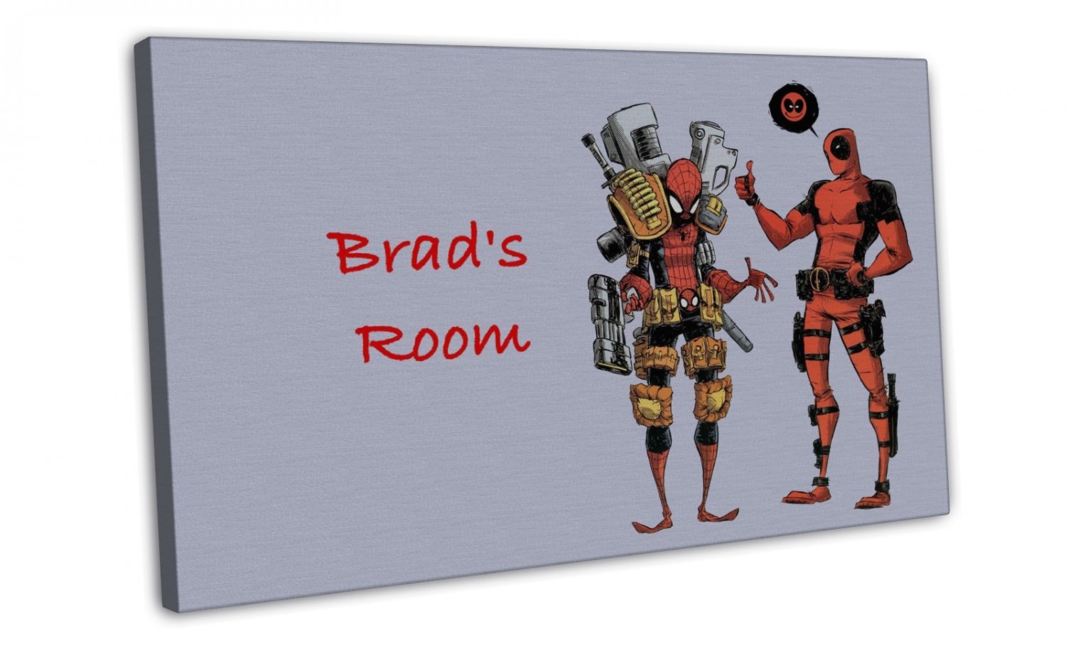 Deadpool And Spiderman Personalised Door Sign Image 20x16 inch Framed ...