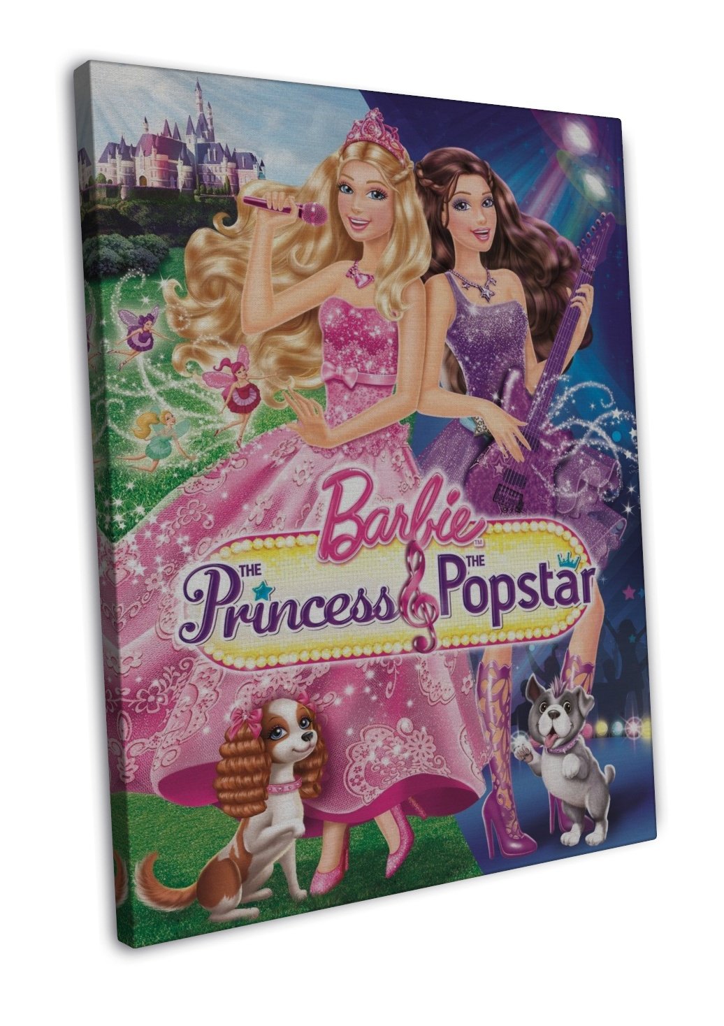 Barbie Popstar Anime Art 16x12 inch Framed Canvas Print Decor