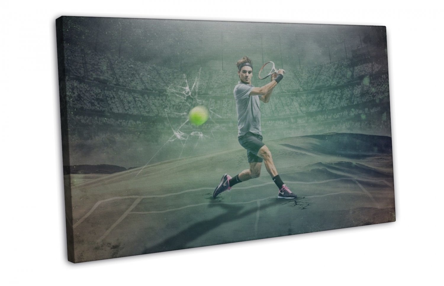 Roger Federer Tennis Players Art 16x12 inch FRAMED CANVAS Print Decor