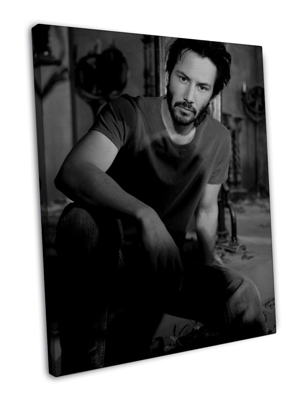 Keanu Reeves Actor Star Art 16x12 inch Framed Canvas Print Decor