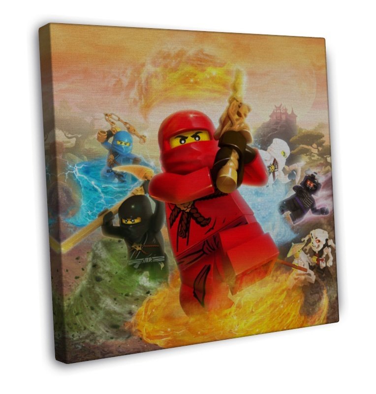 Lego Ninjago Art 16x12 inch Framed Canvas Print Decor