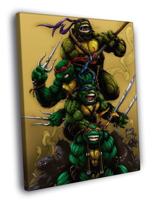 Teenage Mutant Ninja Turtles TMNT Angry Dark Art WALL 20x16 inch FRAMED ...