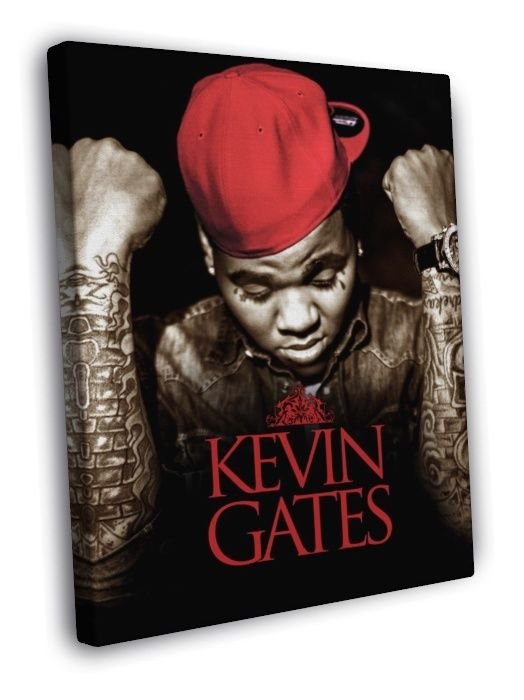 Kevin Gates Rapper Hip-Hop Music Rap WALL 20x16 inch FRAMED CANVAS PRINT
