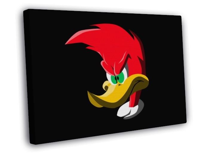 Woody Woodpecker Cool Cartoon Art 20x16 inch FRAMED CANVAS WALL PRINT