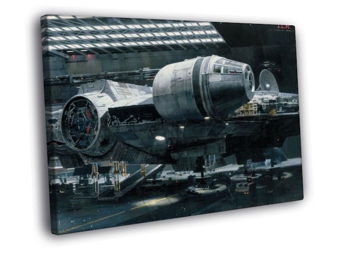 Millennium Falcon Hangar Ship Star Wars Art WALL 20x16 inch FRAMED ...