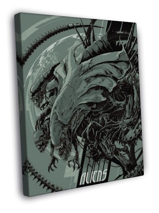 Alien Queen Xenomorph Sci-Fi Movie Art BW 20x16 inch FRAMED CANVAS WALL ...
