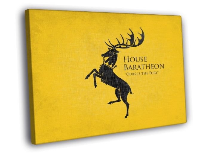 House Baratheon Logo Sigil Game of Thrones 20x16 inch FRAMED CANVAS ...