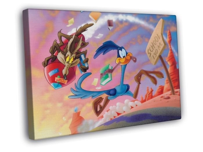 Wile Coyote The Road Runner ACME Rocket Looney Tunes WALL 20x16 inch ...