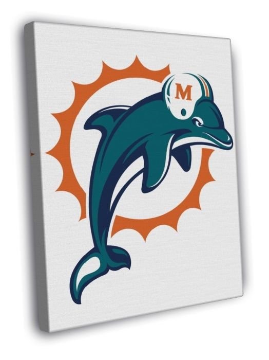 Miami Dolphins Football Logo Hockey Sport Art WALL 20x16 inch FRAMED ...