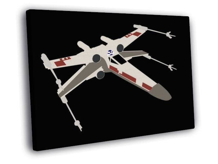 X-wing Starfighter Artwork Minimal Star Wars 20x16 inch FRAMED CANVAS ...
