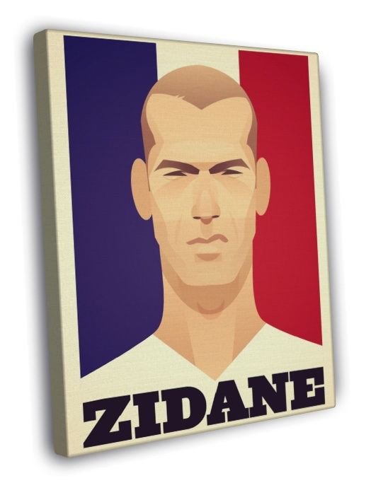 Zinedine Zidane Portrait Soccer Football Art 20x16 inch FRAMED CANVAS ...