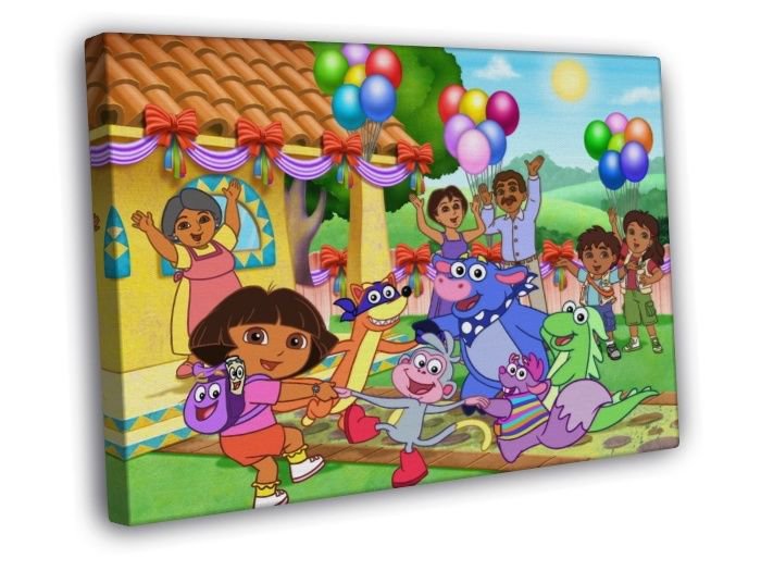 Dora the Explorer Birthday Party Beautiful Art Kids 20x16 inch FRAMED ...