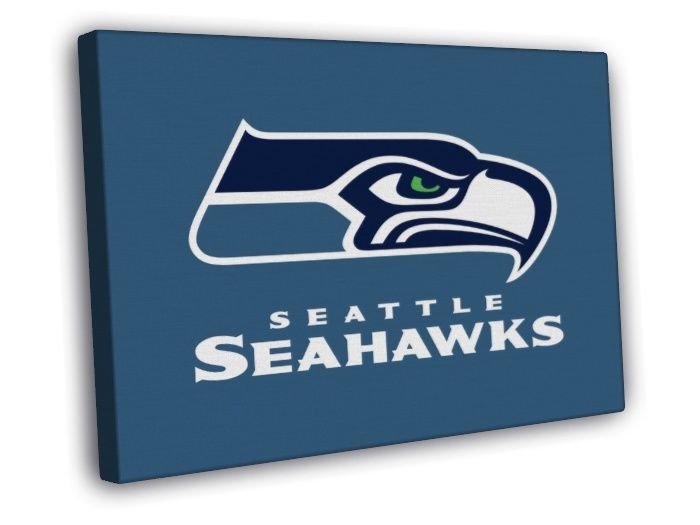 Seattle Seahawks Football Logo Hockey Art WALL 20x16 inch FRAMED CANVAS ...
