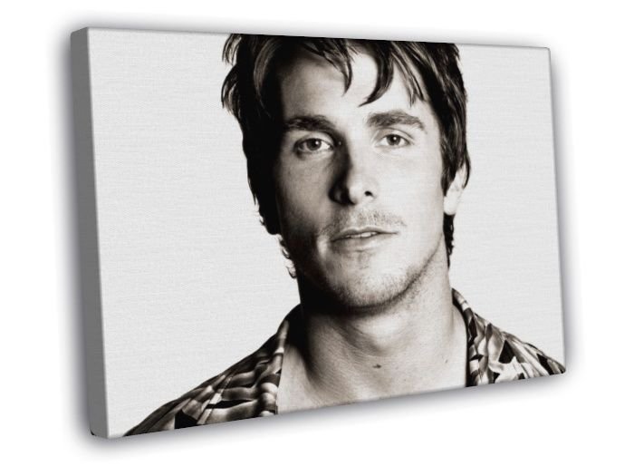 Christian Bale Portrait Young Handsome Charming BW 20x16 inch FRAMED ...