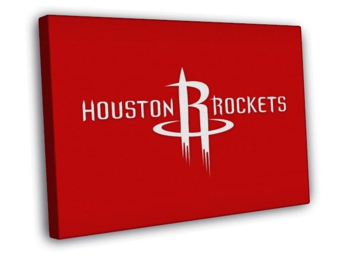 Houston Rockets Logo Basketball Sport Art 20x16 inch FRAMED CANVAS WALL ...