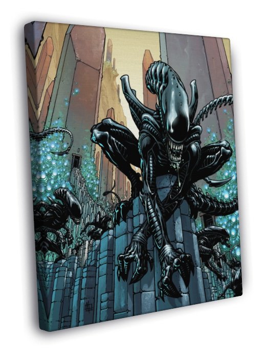 Aliens Xenomorph Awesome Sci-Fi Movie Art 20x16 inch FRAMED CANVAS WALL ...