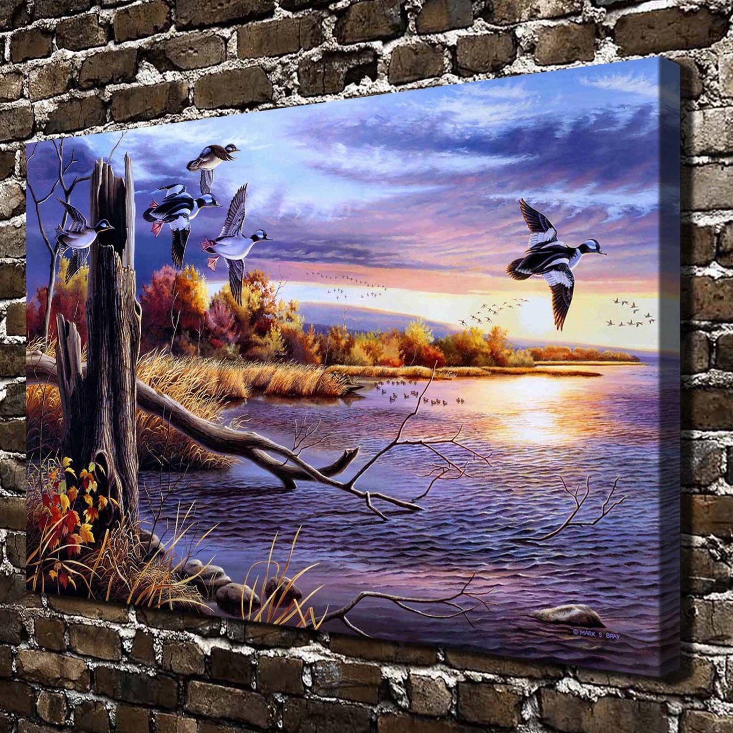 Autumn Waters Landscape 20x16 inch FRAMED CANVAS PRINT