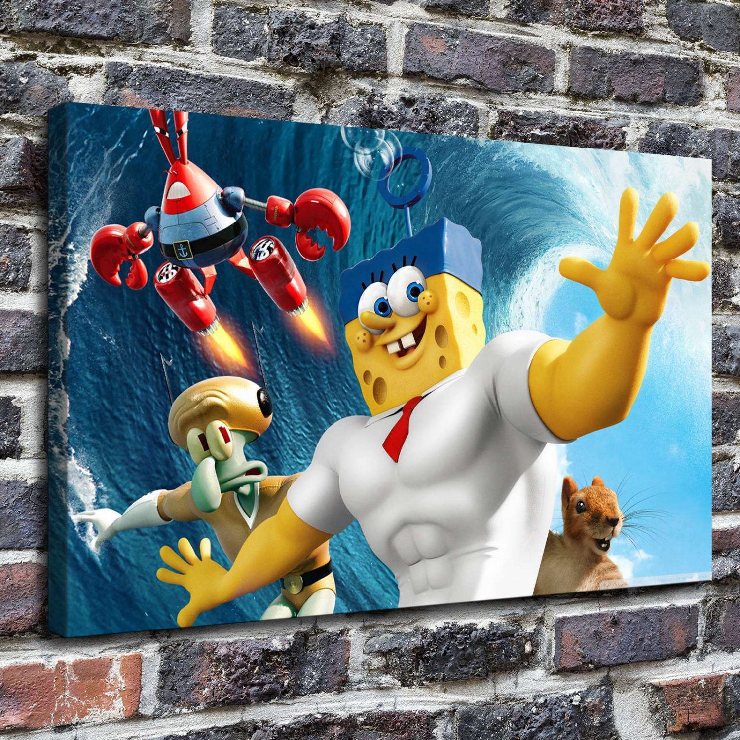 The spongebob movie 20x16 inch FRAMED CANVAS PRINT