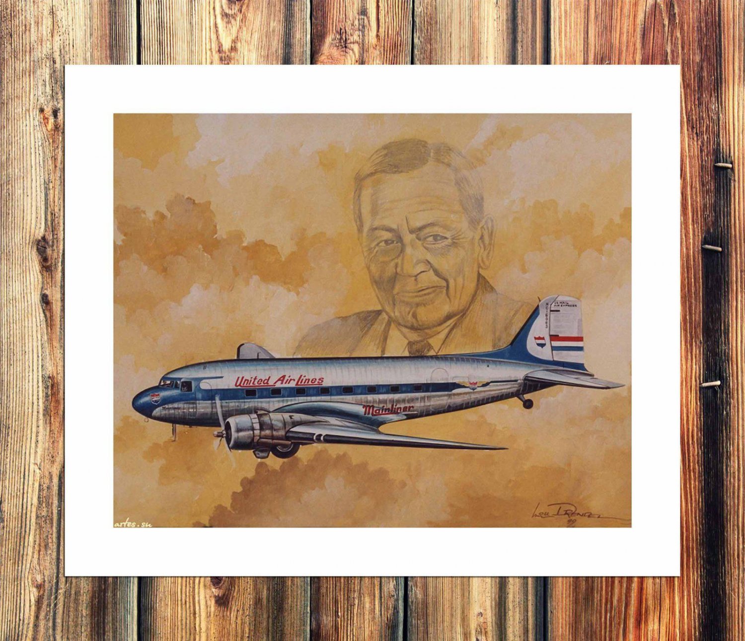 Lou Drendel 20x16 inch FRAMED CANVAS PRINT