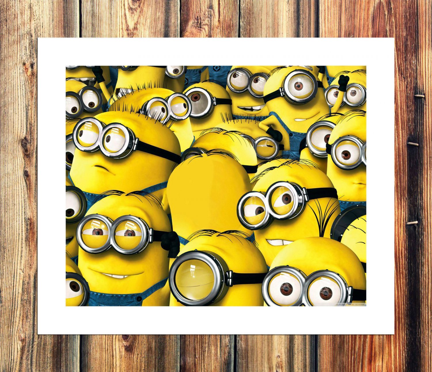Minions 2015 paper 20x16 inch FRAMED CANVAS PRINT