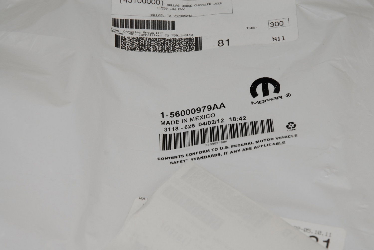 Dodge Ram Negitive Battery Cable 56000979AA Mopar right side 04-09 5.9 ...