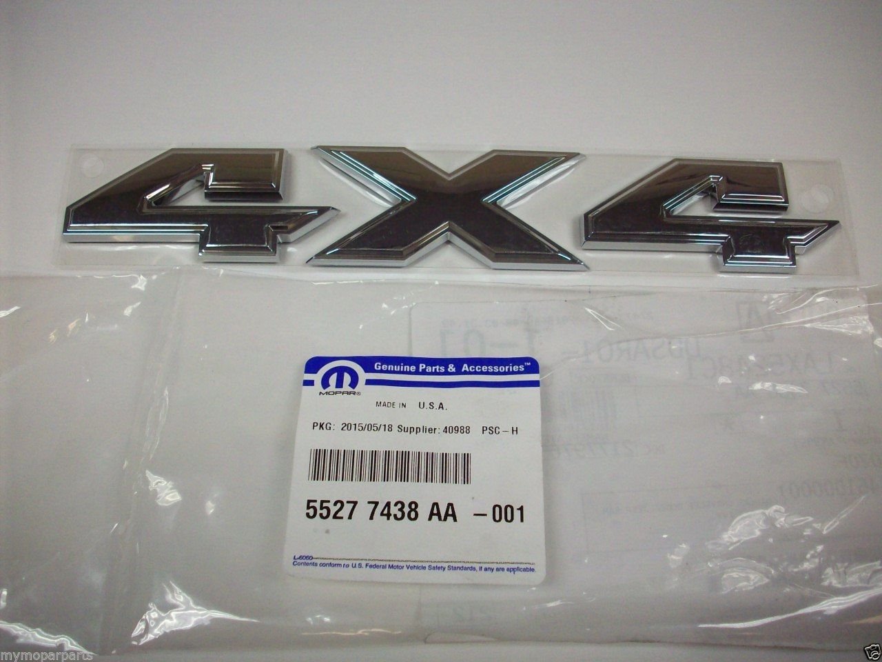 Dodge Ram Dakota Chrome Tailgate 4X4 Emblem Nameplate 55277438AA OEM ...
