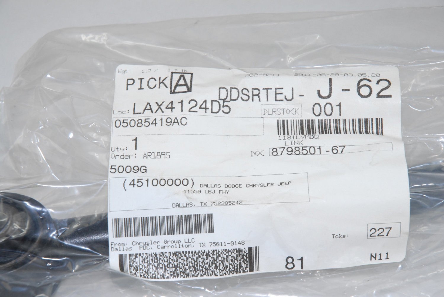 Dodge Ram brake light switch 5083344AA OEM Mopar stop lamp switch 02-12